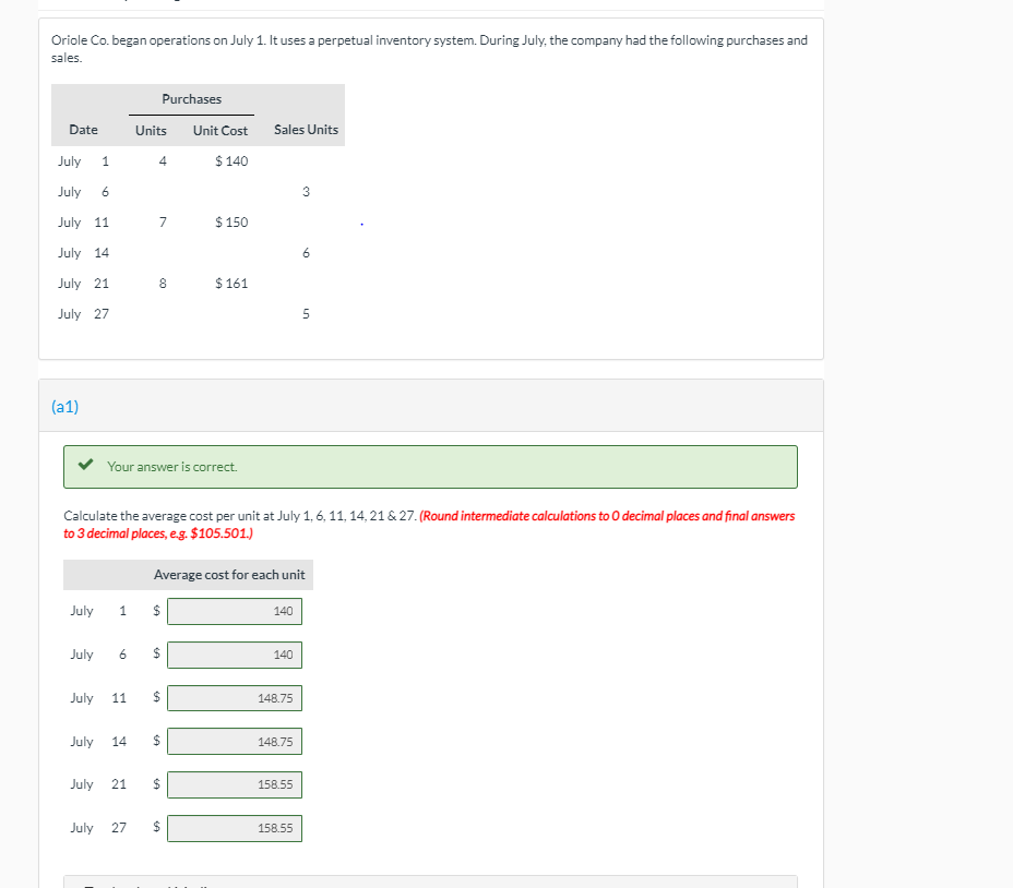 Solved Oriole Co. began operations on July 1. It uses a | Chegg.com