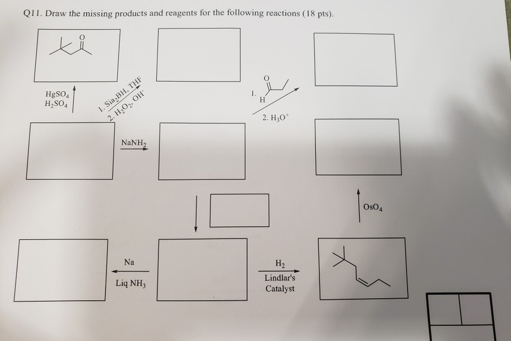 Solved Q11. Draw the missing products and reagents for the | Chegg.com