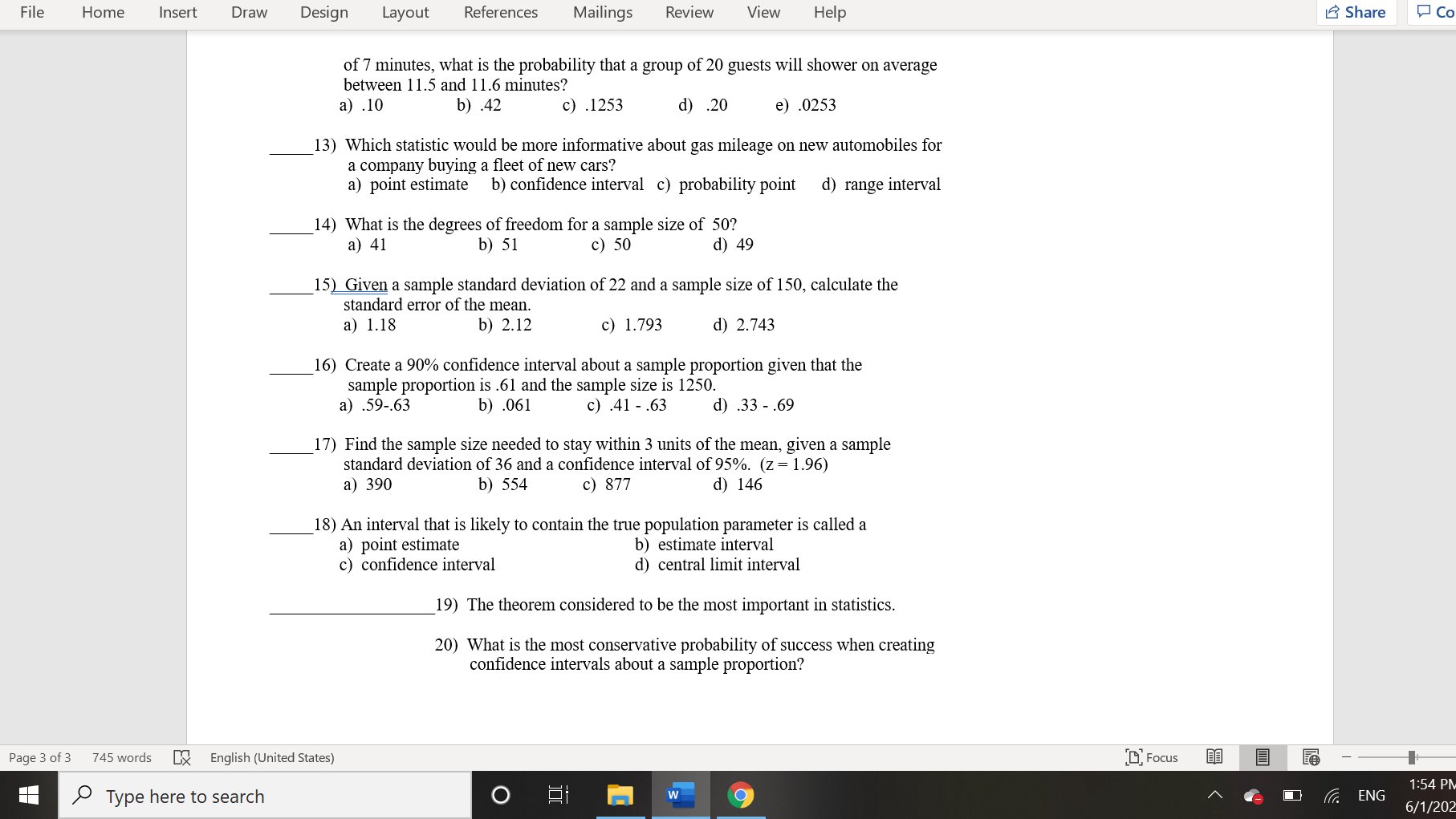 Solved File Home Insert Draw Design Layout References | Chegg.com