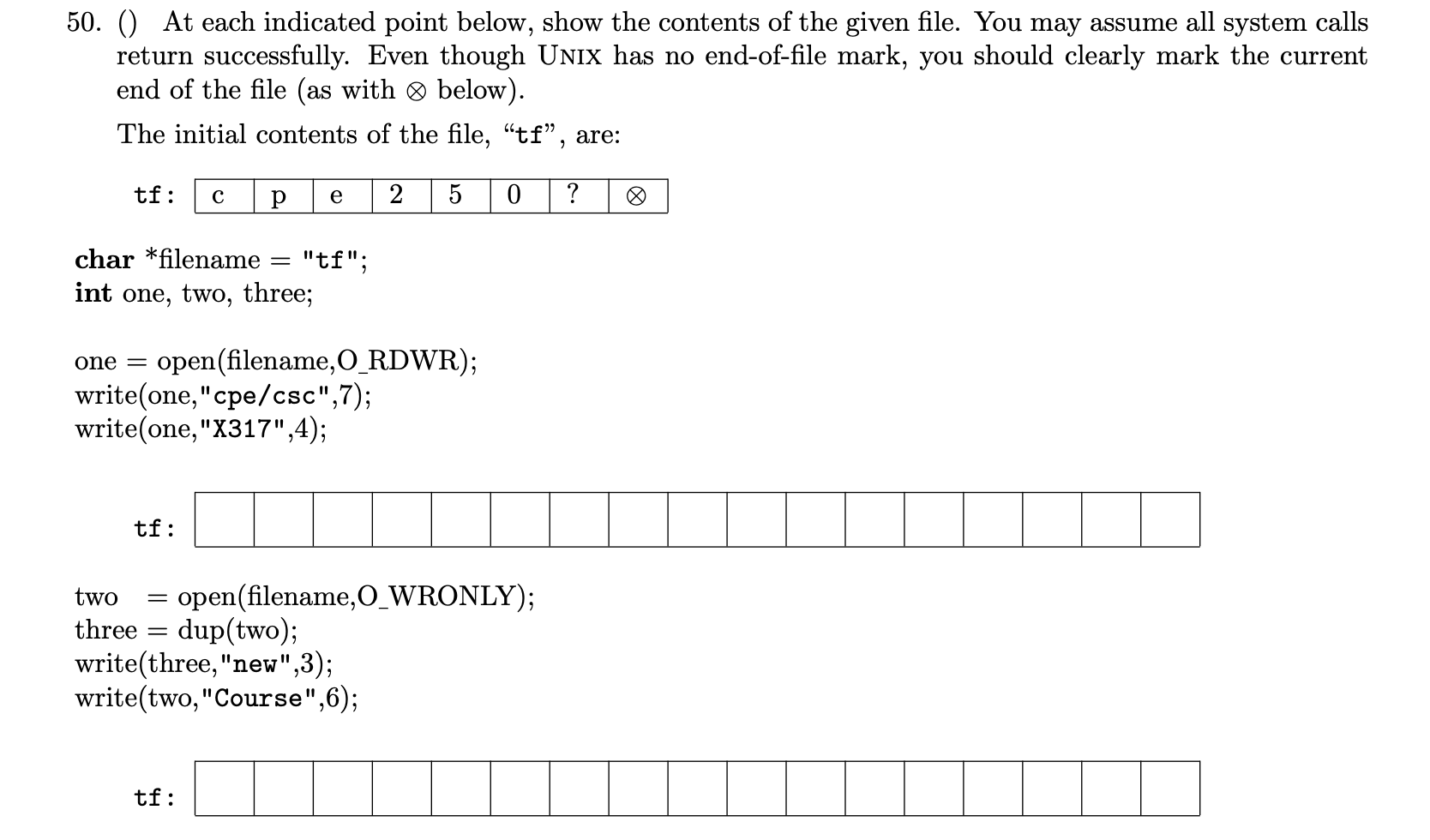 Solved 50. () At each indicated point below, show the | Chegg.com