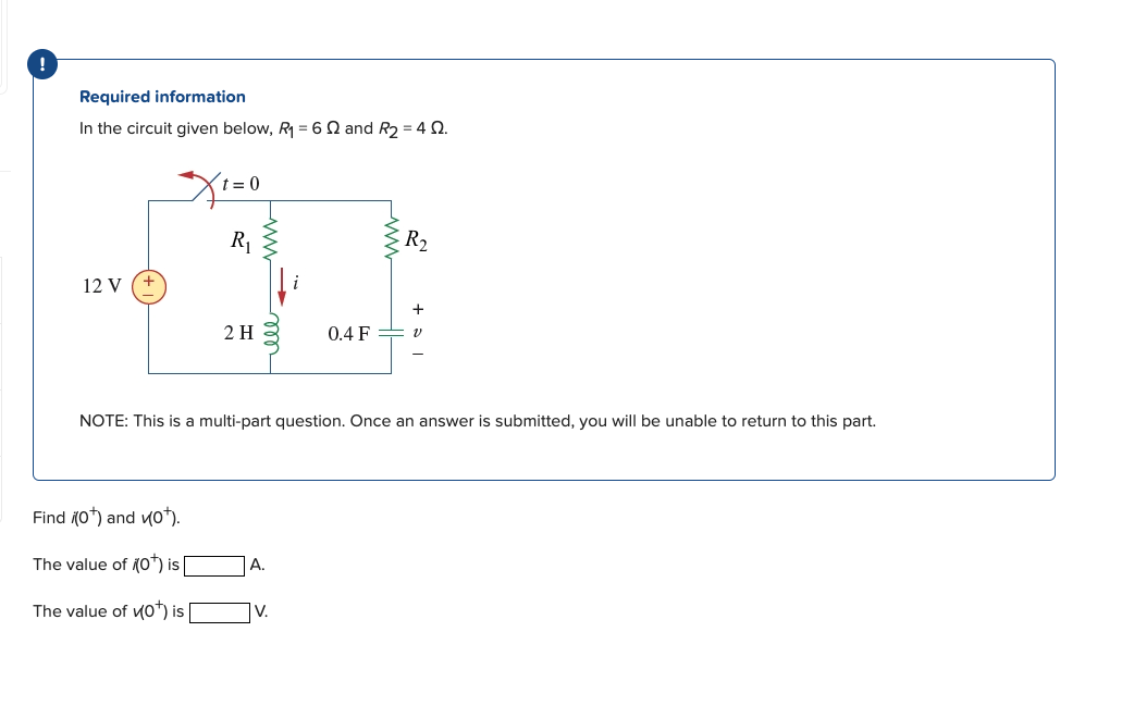 Solved Required information In the circuit given below, | Chegg.com