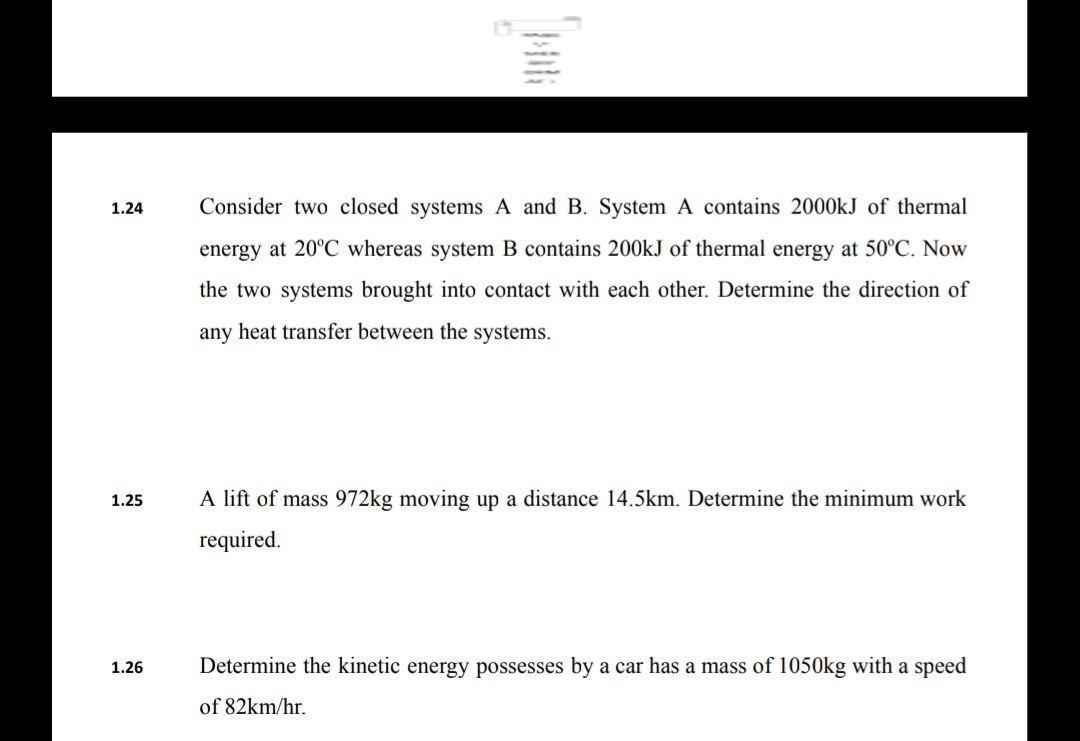 Solved 1.24 Consider two closed systems A and B. System A | Chegg.com