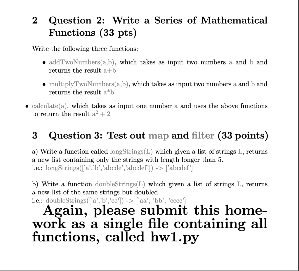 Solved 2 Question 2: Write a Series of Mathematical | Chegg.com
