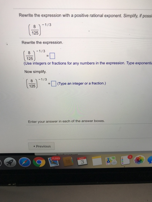 Solved Rewrite the expression with a positive rational | Chegg.com