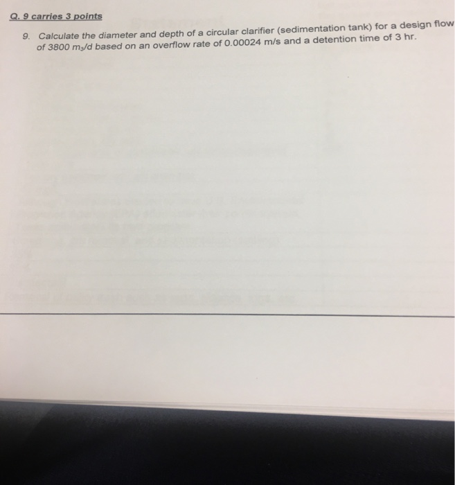 Solved Calculate the diameter and depth of a circular | Chegg.com