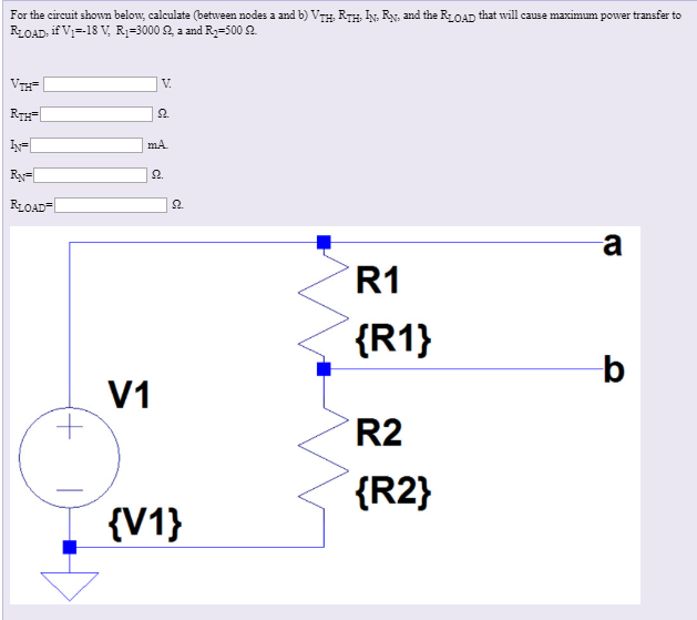Solved For the circuit shown below calculate between nodes a | Chegg.com