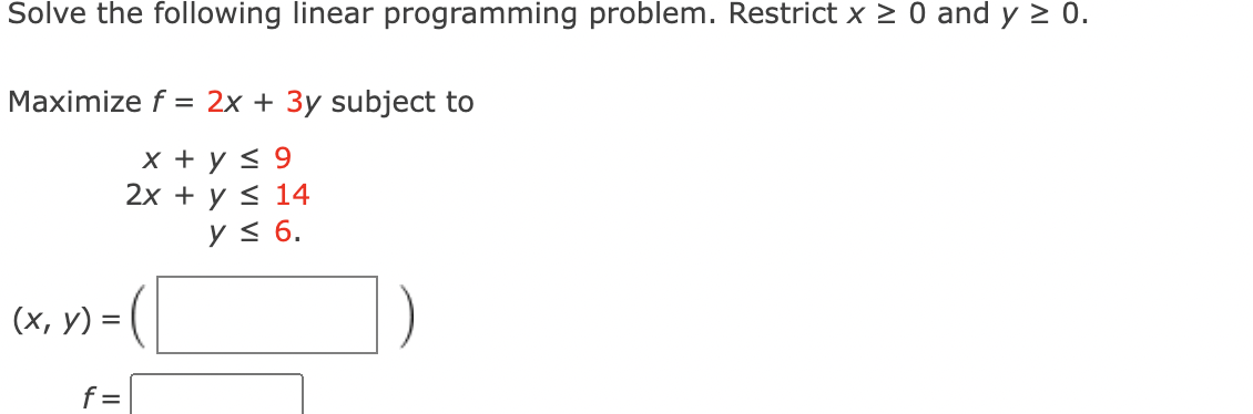 Solved Solve the following linear programming problem. | Chegg.com