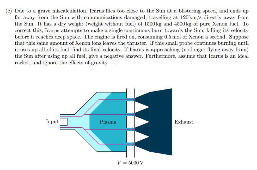 Solved 33. Icarus 2. Icarus, a solar probe, is fitted with | Chegg.com