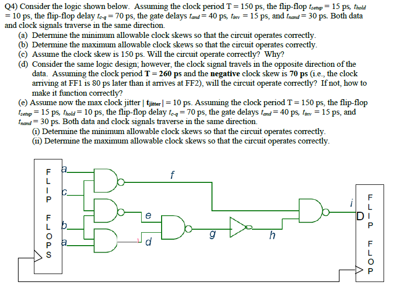 Solved Q4) Consider the logic shown below. Assuming the | Chegg.com