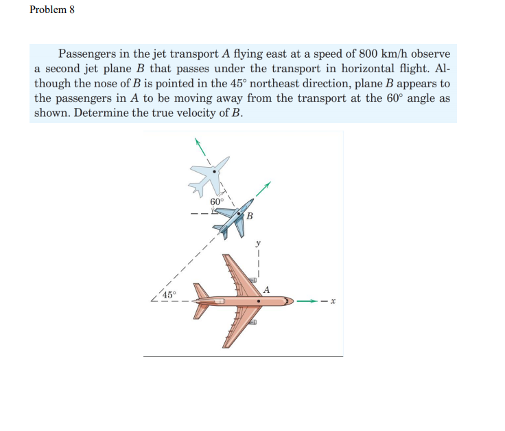 Solved Problem 8 Passengers in the jet transport A flying | Chegg.com