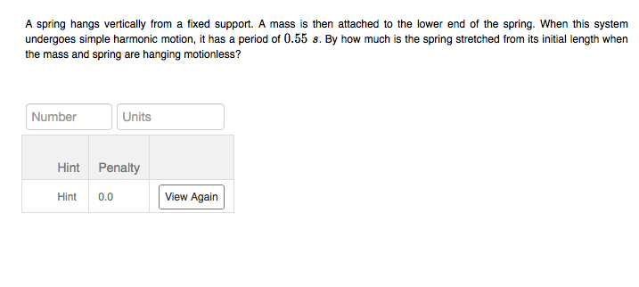 Solved A spring hangs vertically from a fixed support. A | Chegg.com