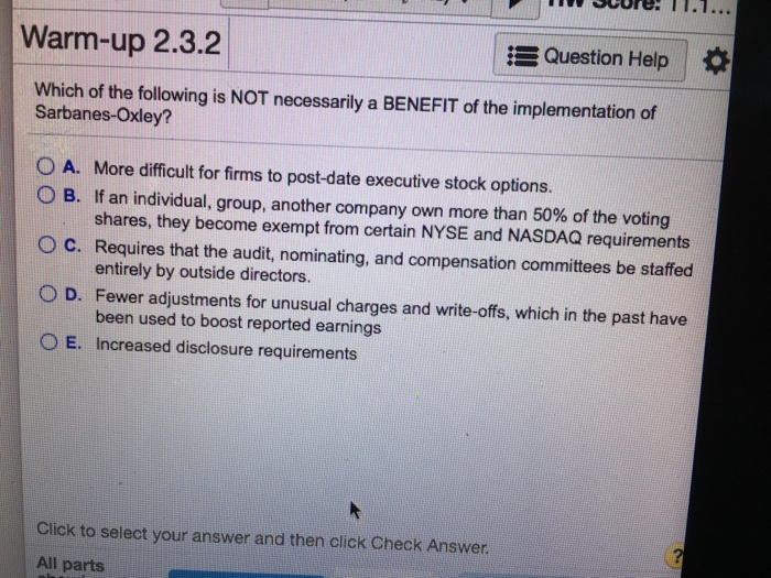 Solved Homework: Chapter 2 Warm-up Score: 0 of 1 pt Warm-up | Chegg.com