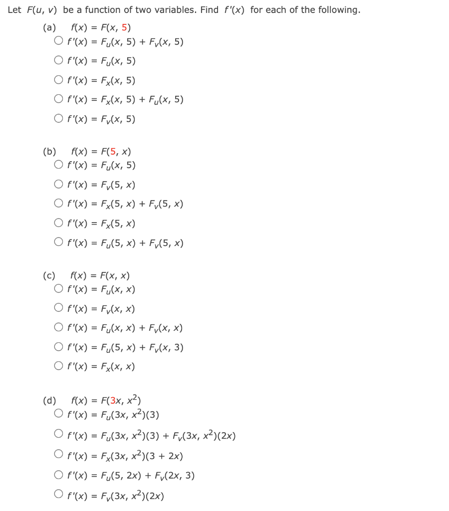 Solved Let F(u, v) be a function of two variables. Find | Chegg.com