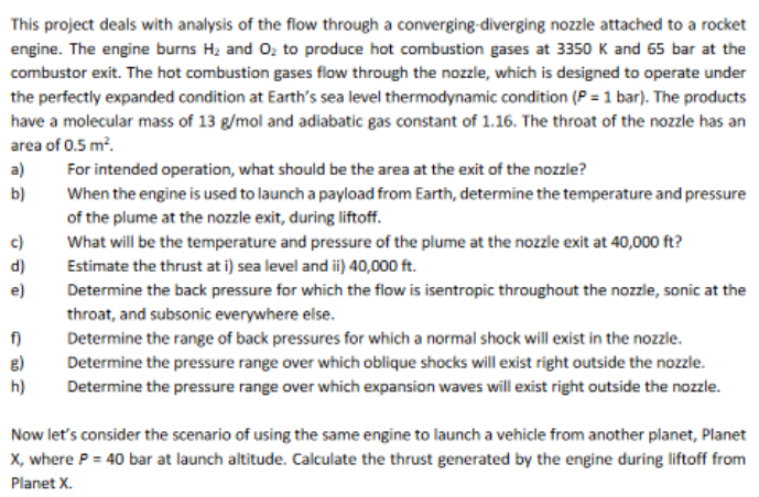 Solved This project deals with analysis of the flow through | Chegg.com