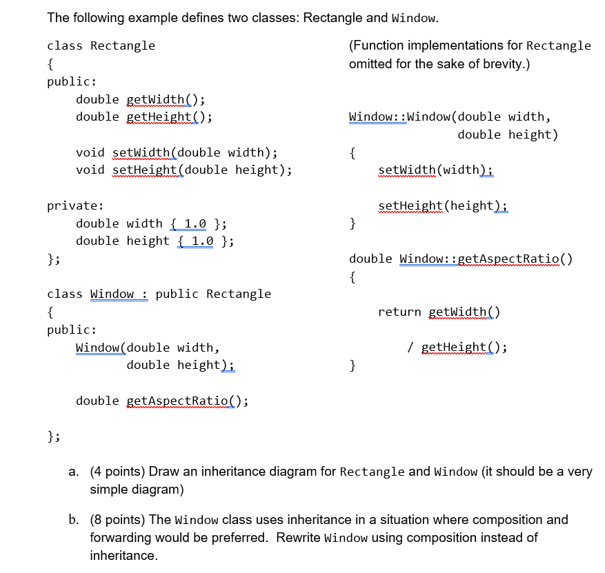 Solved The following example defines two classes: Rectangle | Chegg.com