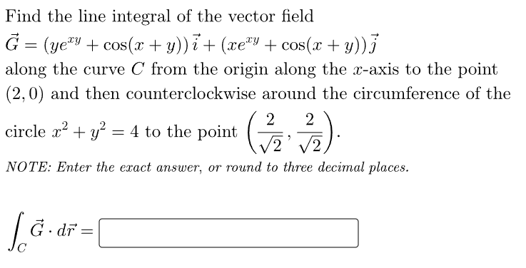 Solved Find the line integral of the vector field | Chegg.com