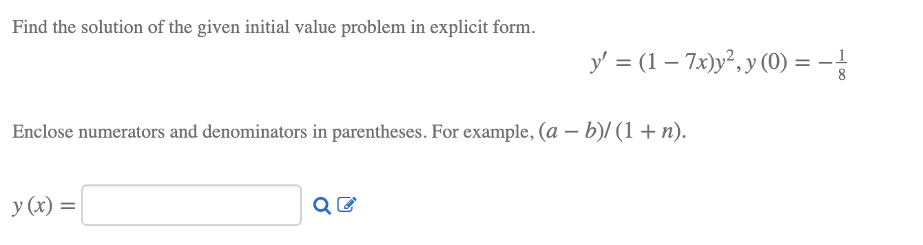 Solved Find The Solution Of The Given Initial Value Problem 