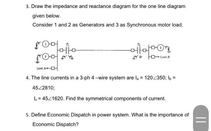 Solved 3. Draw the impedance and reactance diagram for the | Chegg.com