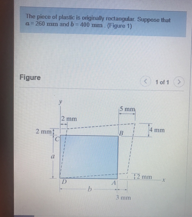 Solved The piece of plastic is originally rectangular. | Chegg.com