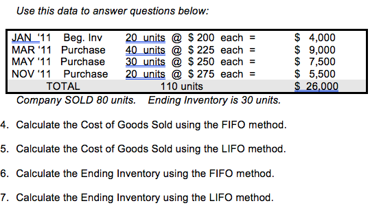 Solved Use this data to answer questions below: JAN _'11 | Chegg.com