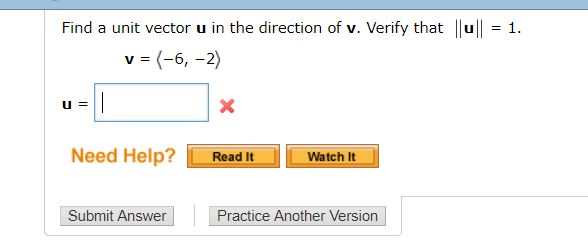 Solved Find a unit vector u in the direction of v. Verify | Chegg.com