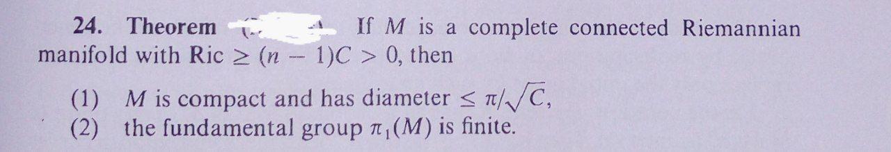 Solved 24. Theorem - If M is a complete connected Riemannian | Chegg.com