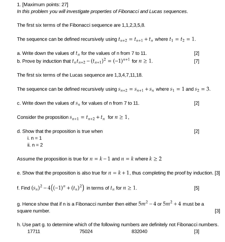 Solved 1. [Maximum points: 27 ] In this problem you will | Chegg.com