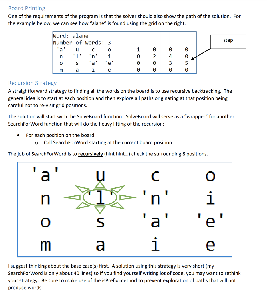 Boggle Solver Credit Todd Feldman for the original | Chegg.com