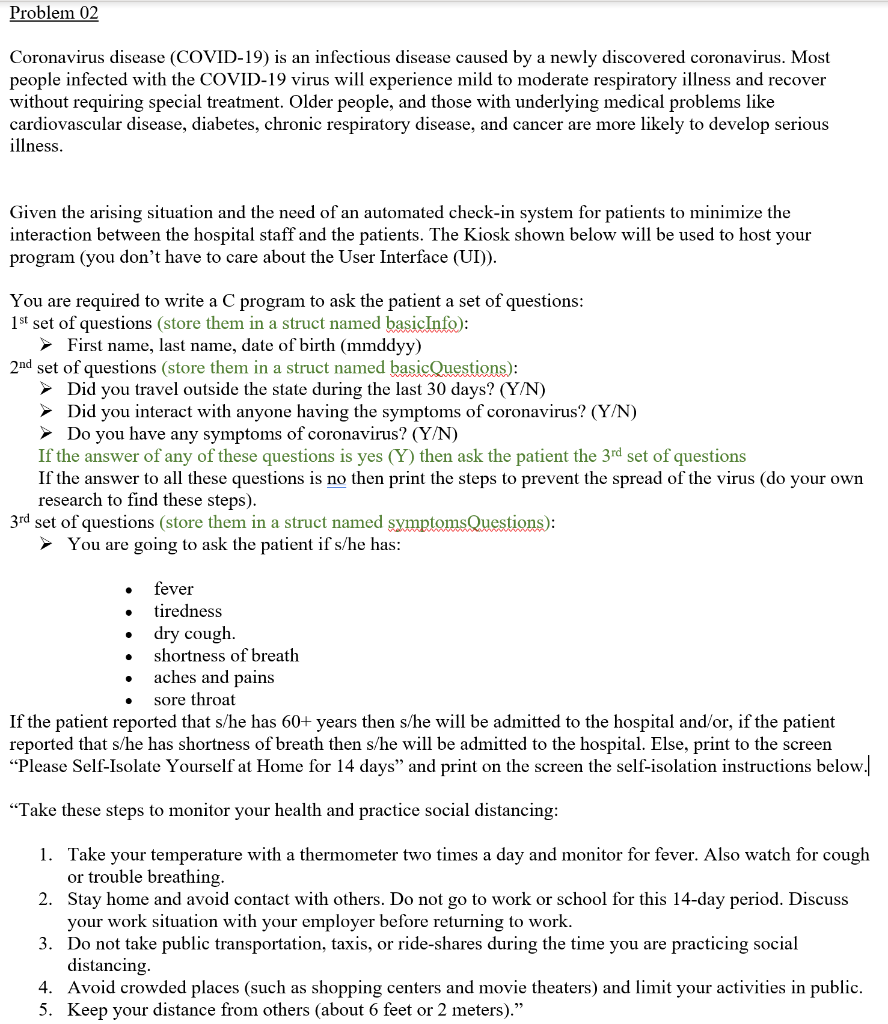 Solved Problem 02 Coronavirus disease (COVID-19) is an | Chegg.com