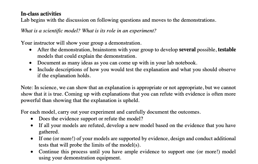 Experiment 3: Building a Testable Model: Electroscope | Chegg.com