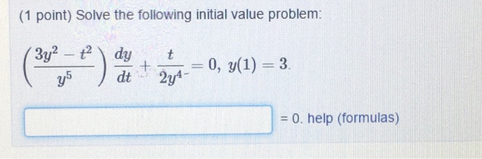 Solved Solve the following initial value problem: (3y^2 - | Chegg.com
