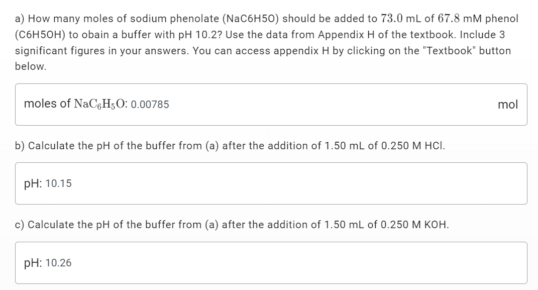 Solved a) ﻿How many moles of sodium phenolate ( ﻿NaC 6 ﻿H | Chegg.com