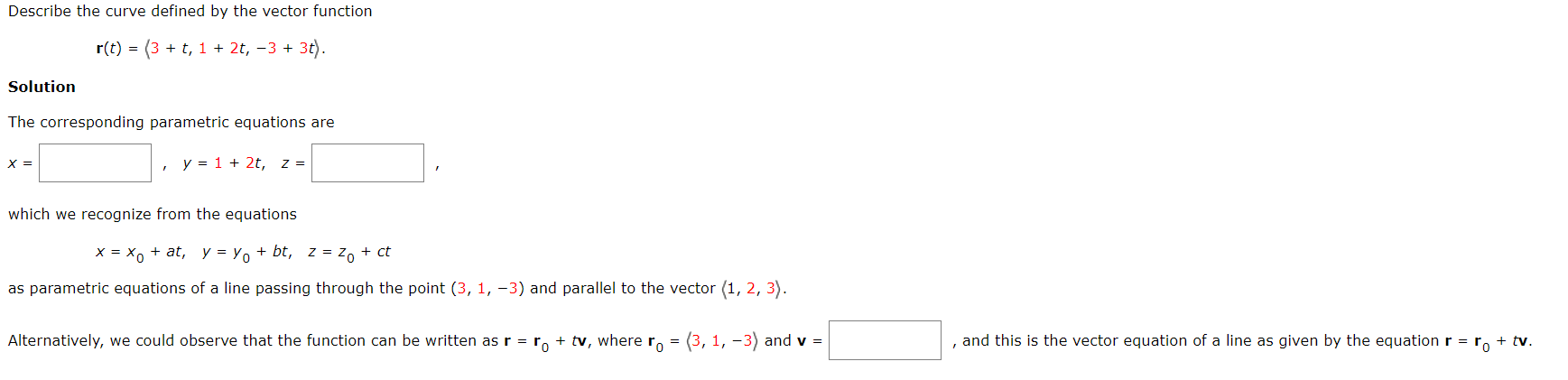 Solved Describe the curve defined by the vector function | Chegg.com