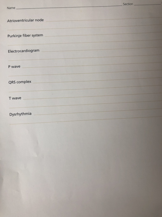 Solved Date Section Name PRE-LAB EXERCISES Complete the | Chegg.com