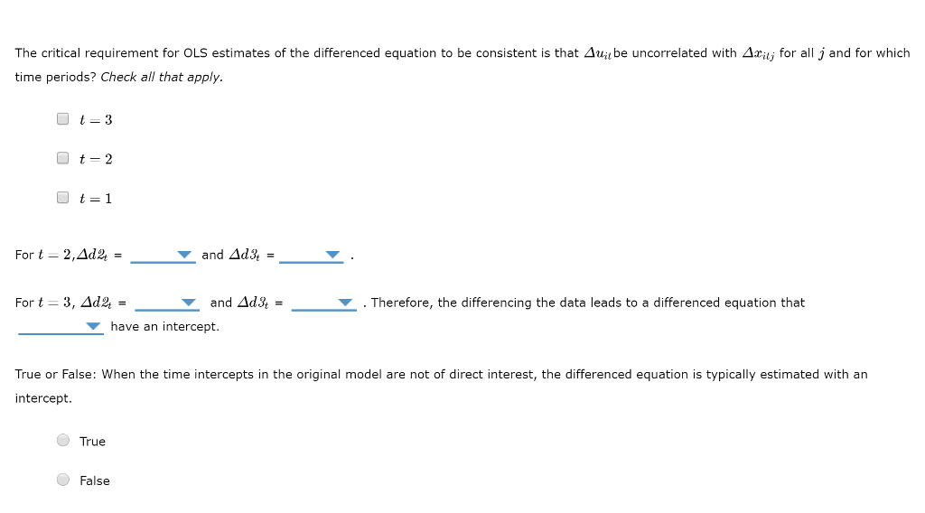 10. Differenced equation with three time periods | Chegg.com