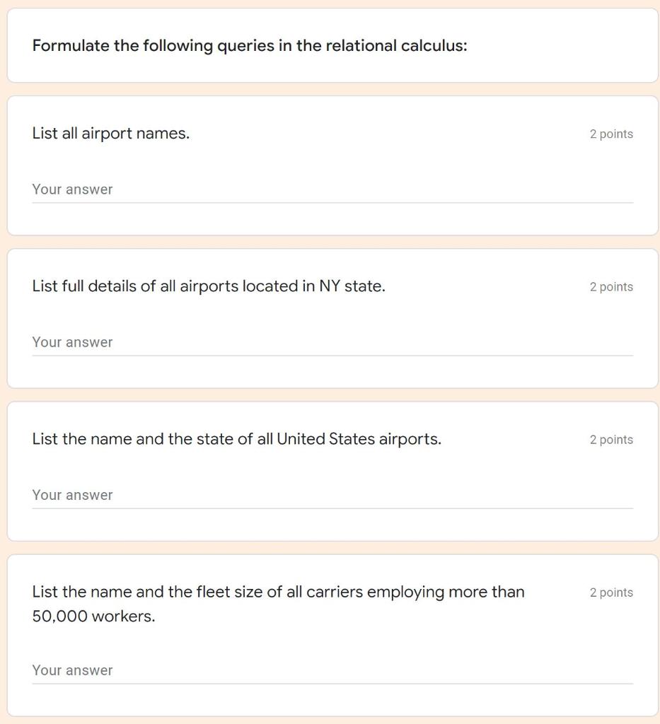 Solved Relational Calculus To express the existential | Chegg.com