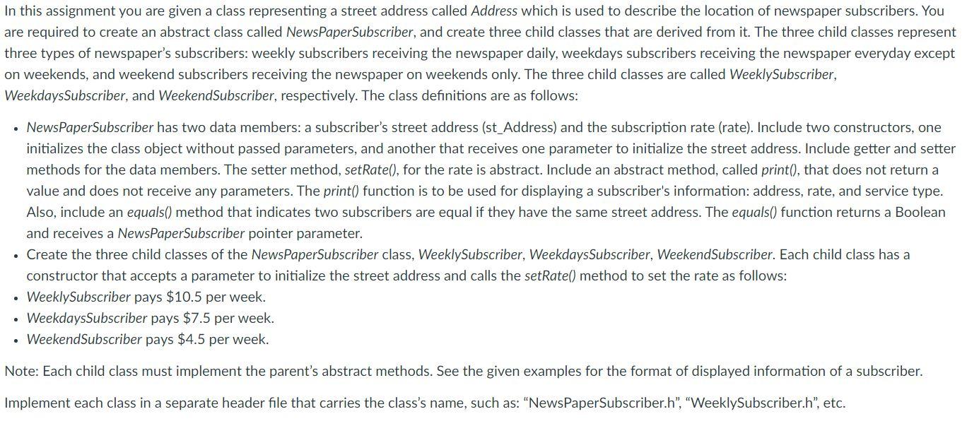 // Address.h //Definition of Address class #ifndef | Chegg.com