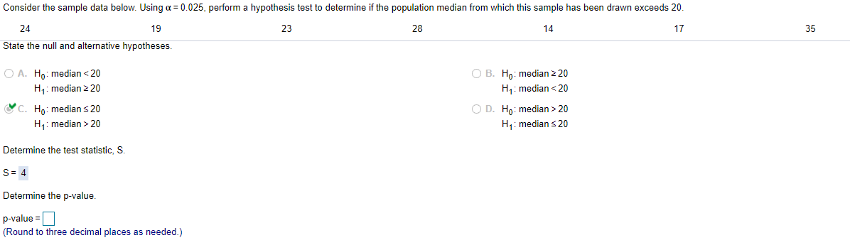 Solved Consider the sample data below. Using a = 0.025, | Chegg.com