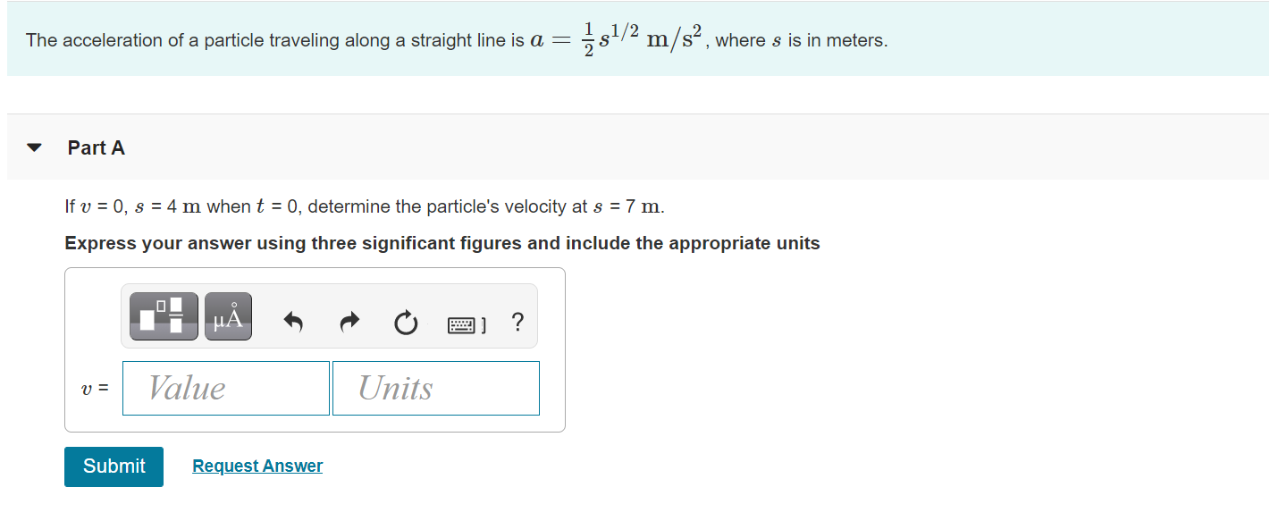 Solved The acceleration of a particle traveling along a | Chegg.com
