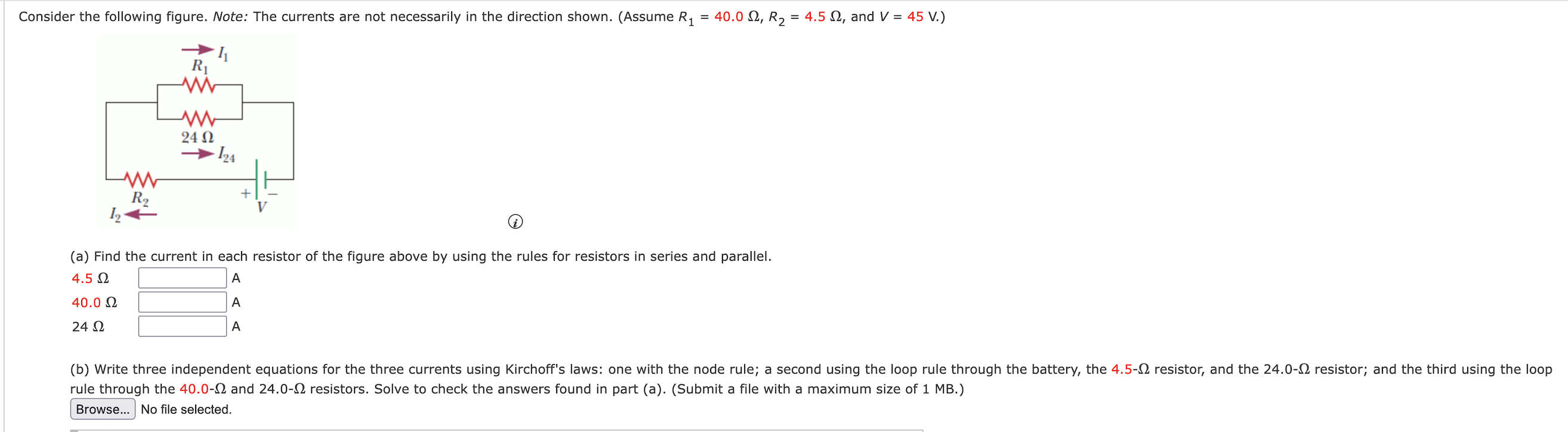 Solved onsider the following figure. Note: The currents are | Chegg.com
