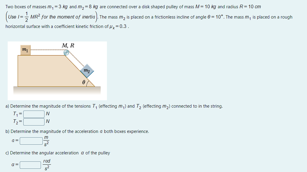 Solved Two boxes of masses m = 3 kg and m2 = 8 kg are | Chegg.com