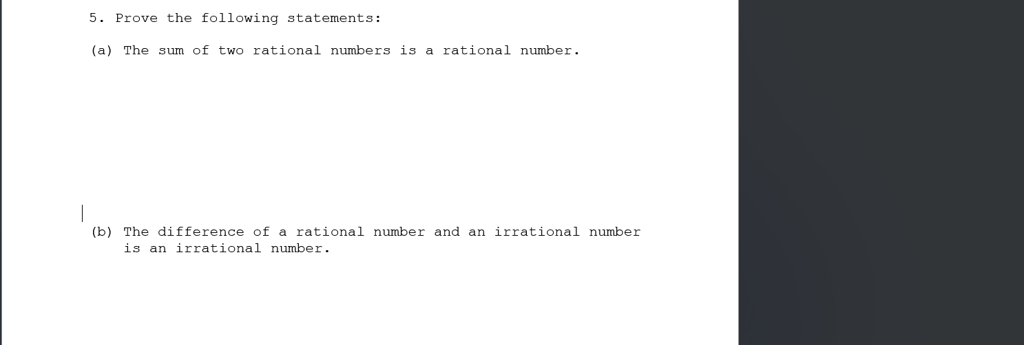 Solved 5. Prove the following statements: (a) The sum of two | Chegg.com