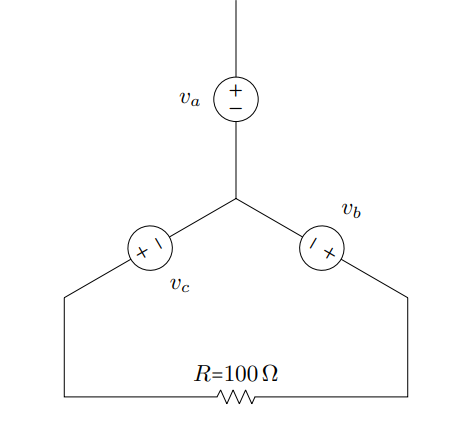 Solved balanced three-phase source has line to neutral RMS | Chegg.com