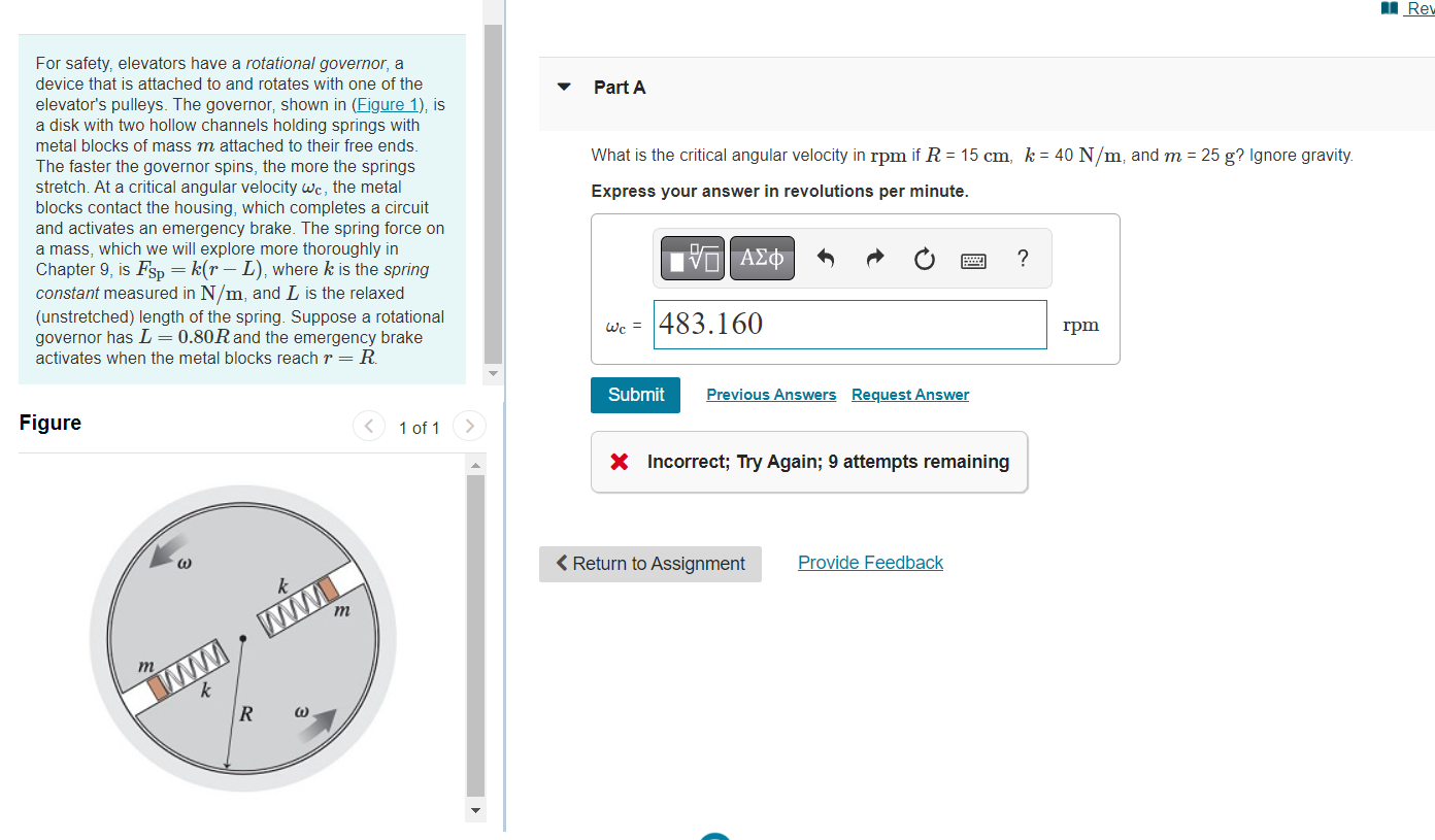 Solved For safety, elevators have a rotational governor, a | Chegg.com