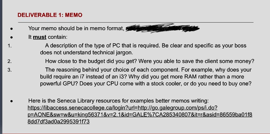 This assignment will test your hardware knowledge and | Chegg.com