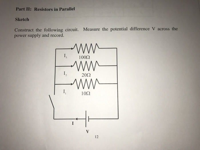 Solved Part I: Resistors in series Sketch Construct the | Chegg.com