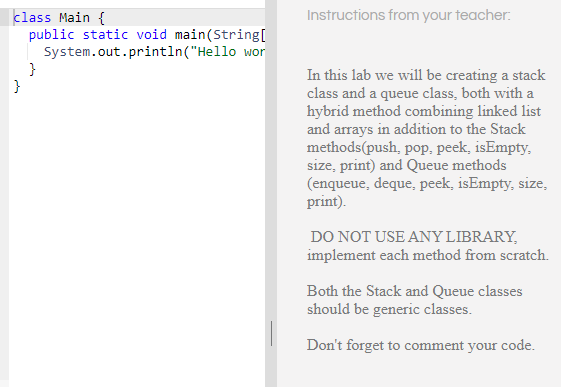Solved Instructions from your teacher. class Main public | Chegg.com