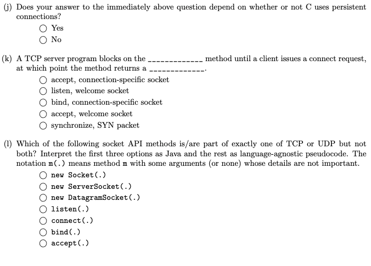 Solved (f) Suppose a process in host C listens on a UDP | Chegg.com