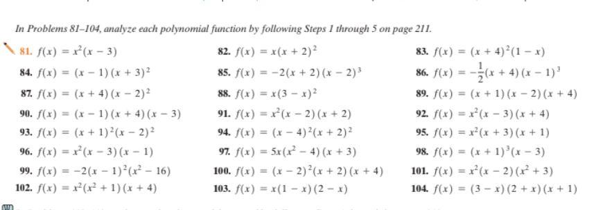 Solved In Problems 81−104, analyze each polynomial function | Chegg.com