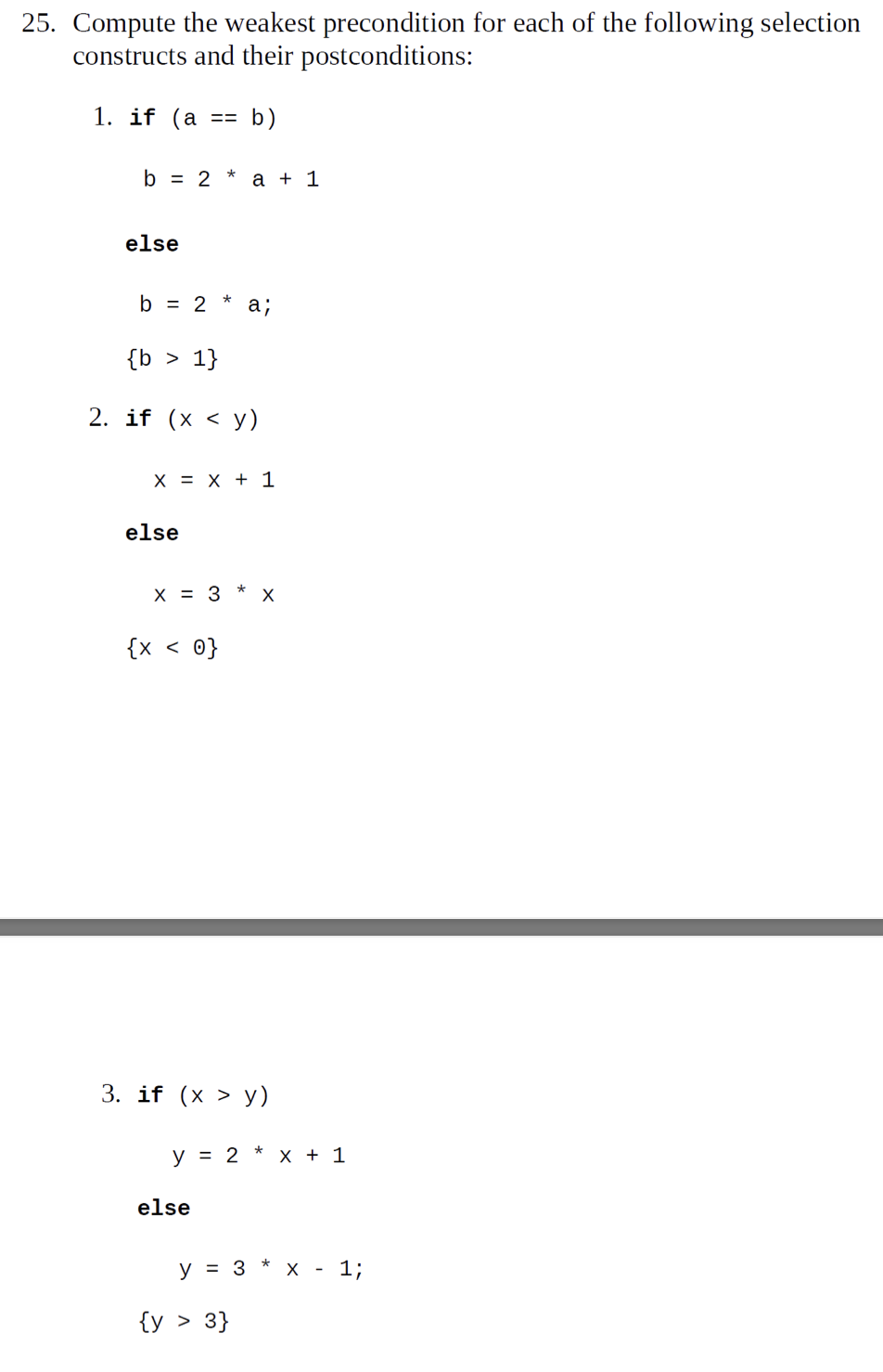 Solved 25. Compute the weakest precondition for each of the | Chegg.com